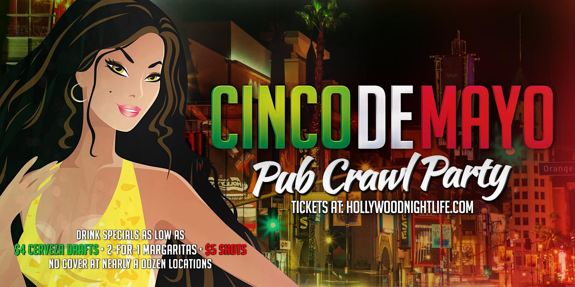 Hollywood Cinco De Mayo Friday Pub Crawl Party – Los Angeles