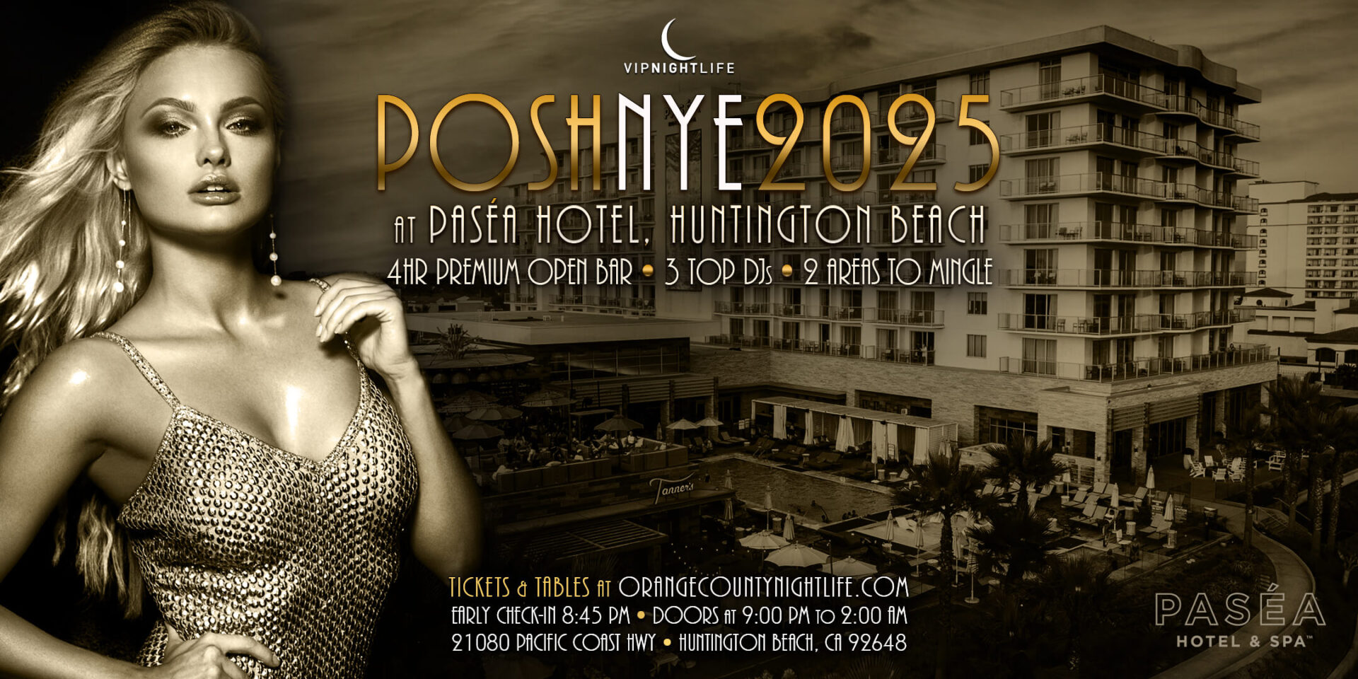 Posh OC New Year’s Eve Party 2025 | Pasea Hotel – Los Angeles